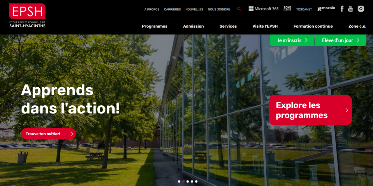 Réalisation - Conception Web pour EPHS de Saint-Hyacinthe